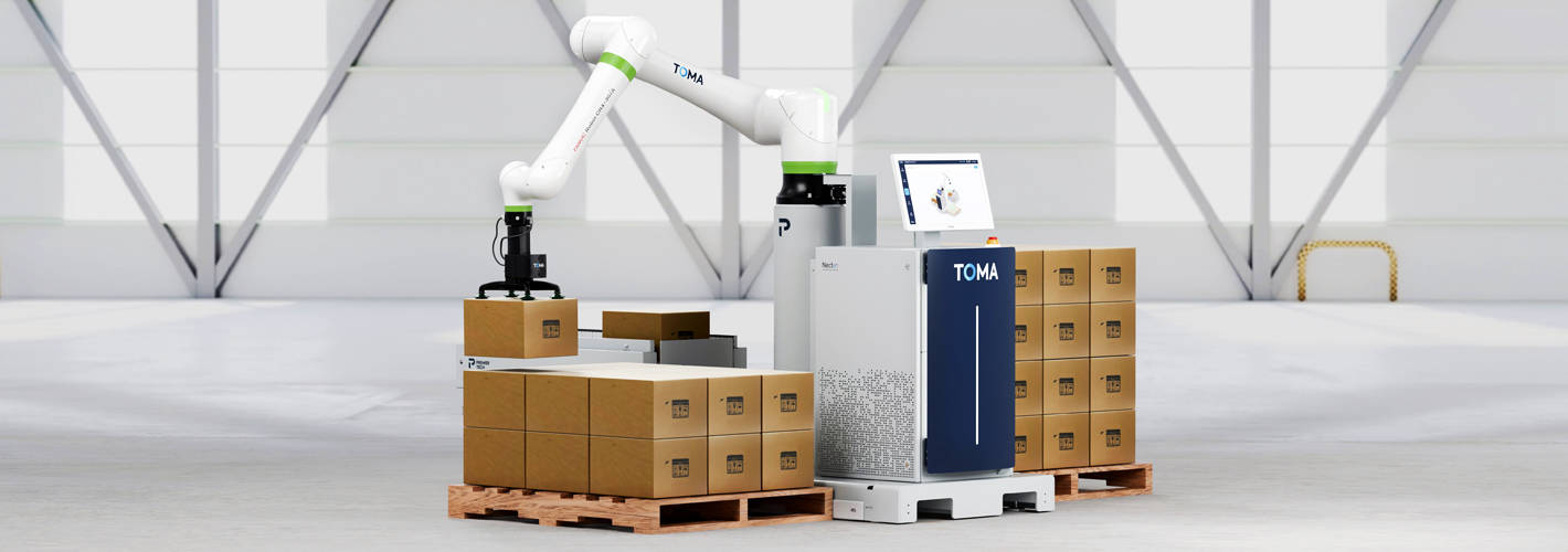 TOMA Palletizer - Safe and Easy Cobot Technology